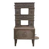 19th century European cast iron wood burning stove For Sale at 1stDibs