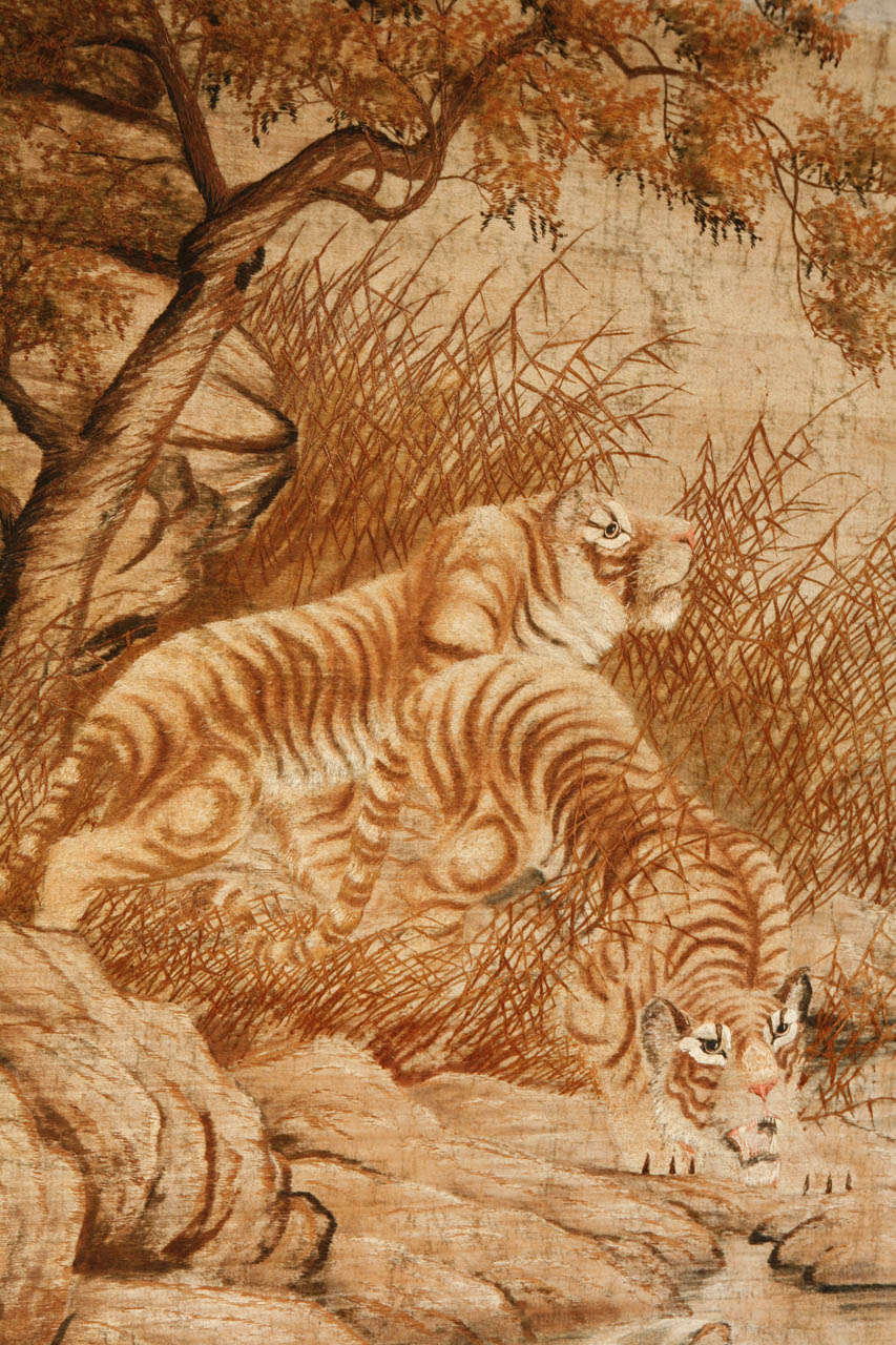 Oversized Pair of Tigers Tapestry at 1stDibs