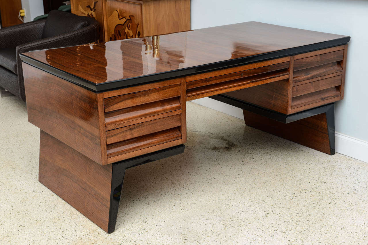 Fine Italian Modern Walnut Executive Desk, Borsani at 1stDibs | modern ...