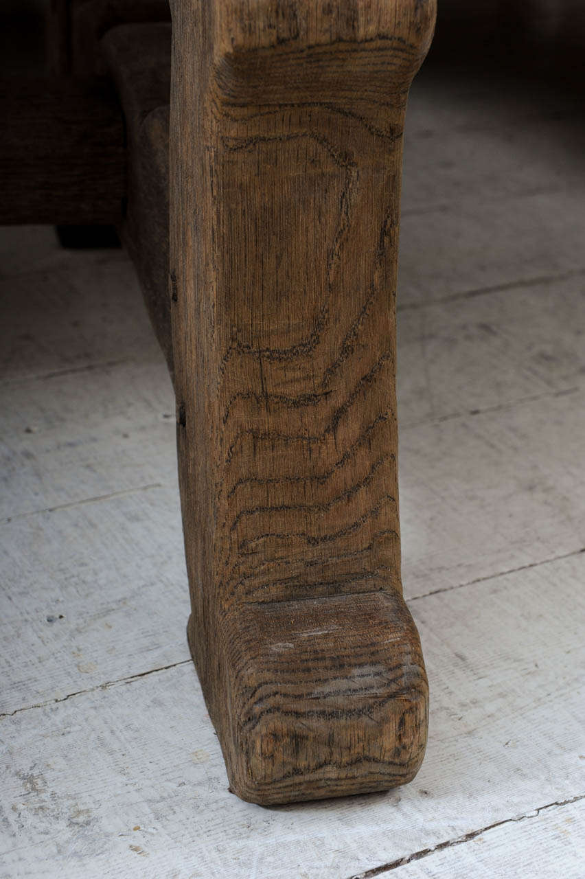 French Sandpapered Oak Table For Sale at 1stDibs