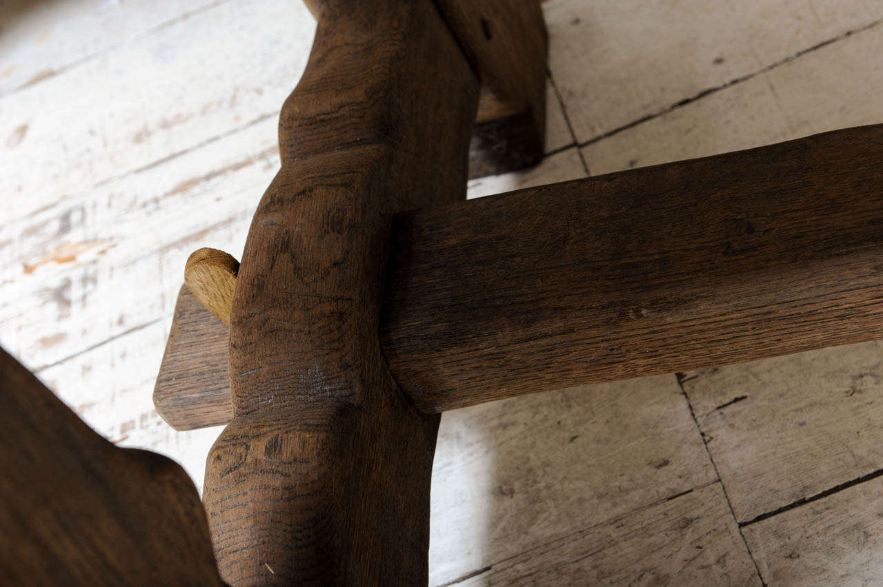 French Sandpapered Oak Table For Sale at 1stDibs