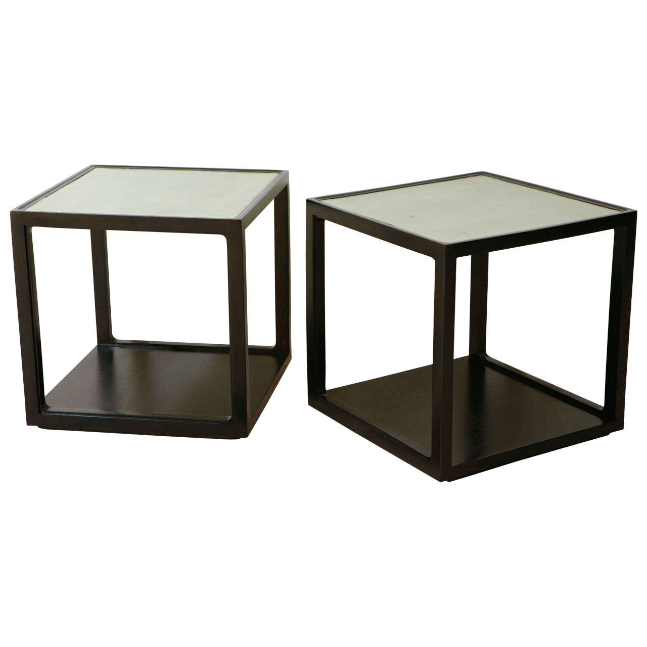 Pair of Mid-Century Cube Side Tables at 1stDibs
