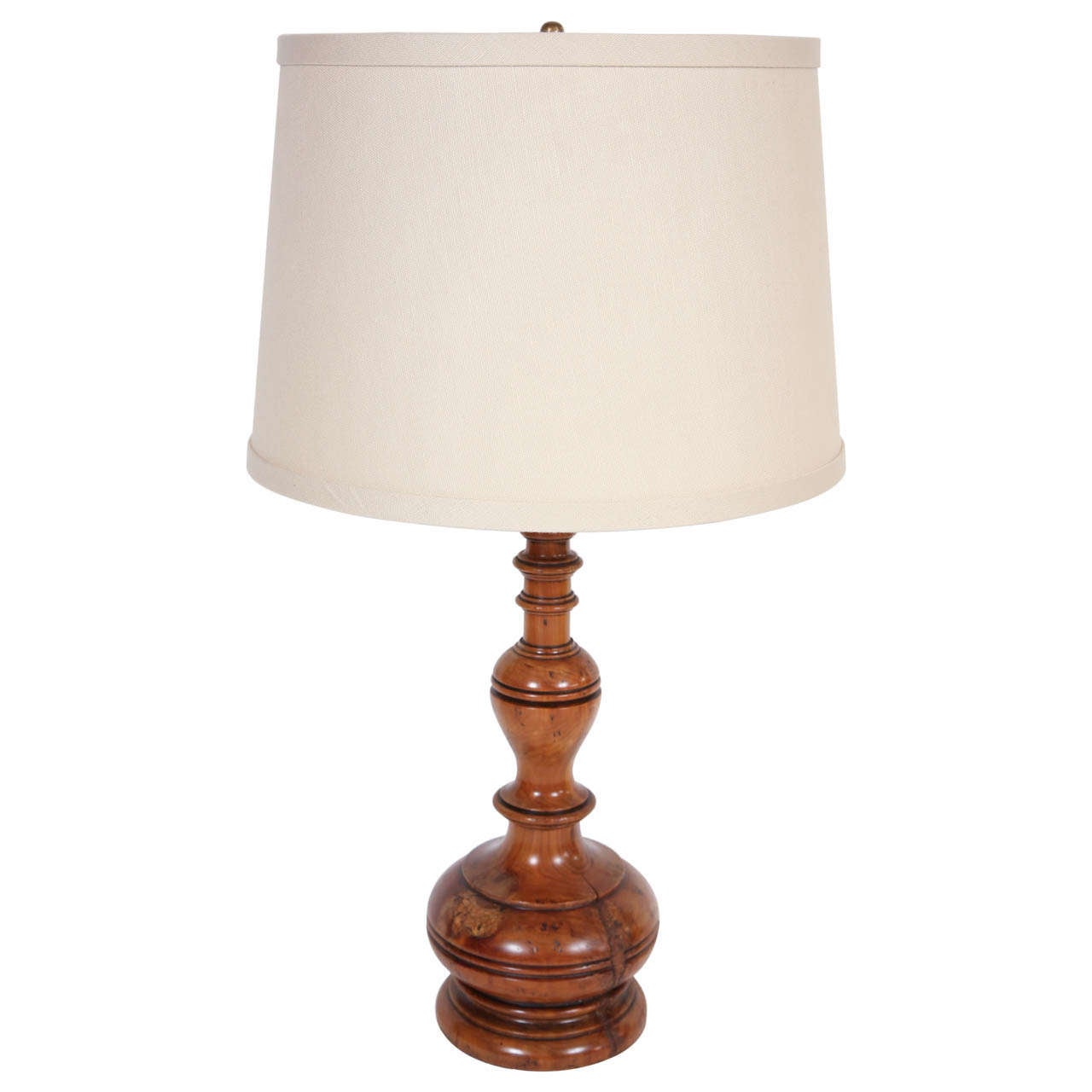 Turned Wood Lamp at 1stDibs