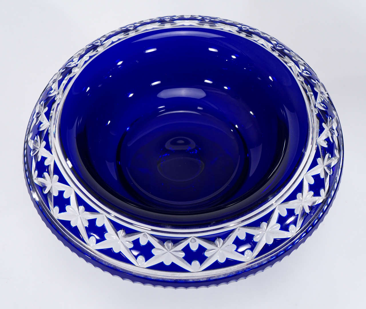 Rare Val St. Lambert Cobalt Blue Three-Piece Centerpiece Set, Cathedral ...