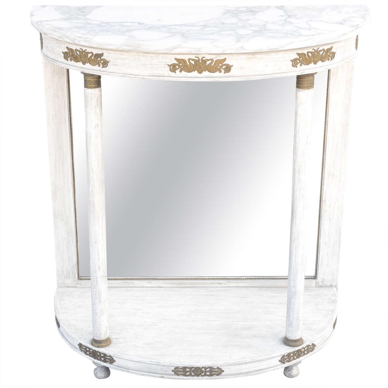 Bamboo Demilune Hall Table For Sale at 1stDibs