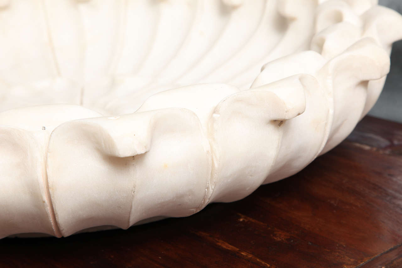 Large White Marble Bowl For Sale at 1stDibs