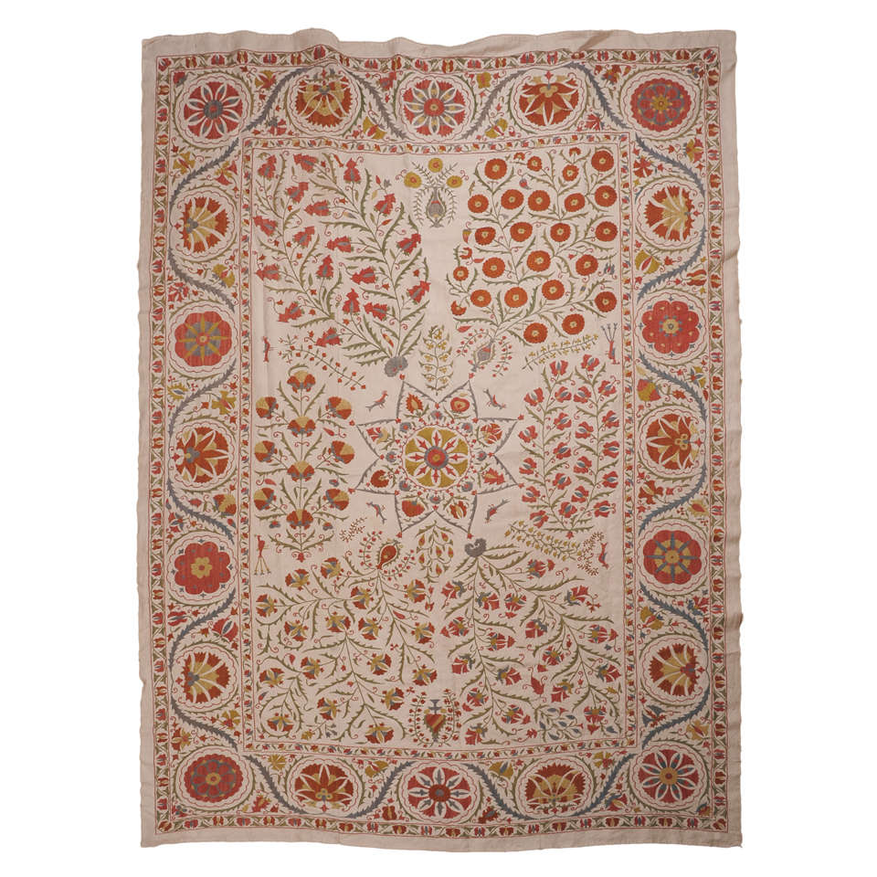 Antique Suzani Embroidered Coverlet at 1stDibs | suzani coverlet