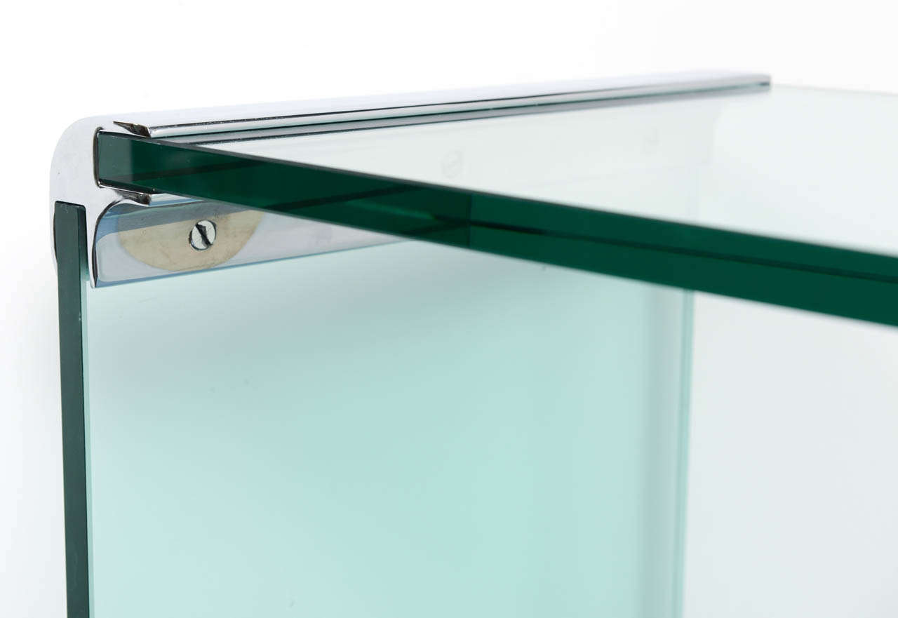 Waterfall Chrome and Glass Console Table by Pace Collection at 1stDibs ...