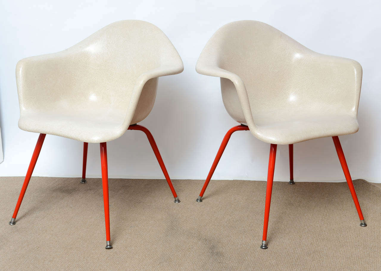 Mid-Century Vintage Eames Era Fiberglass Shell Arm Chairs by ...