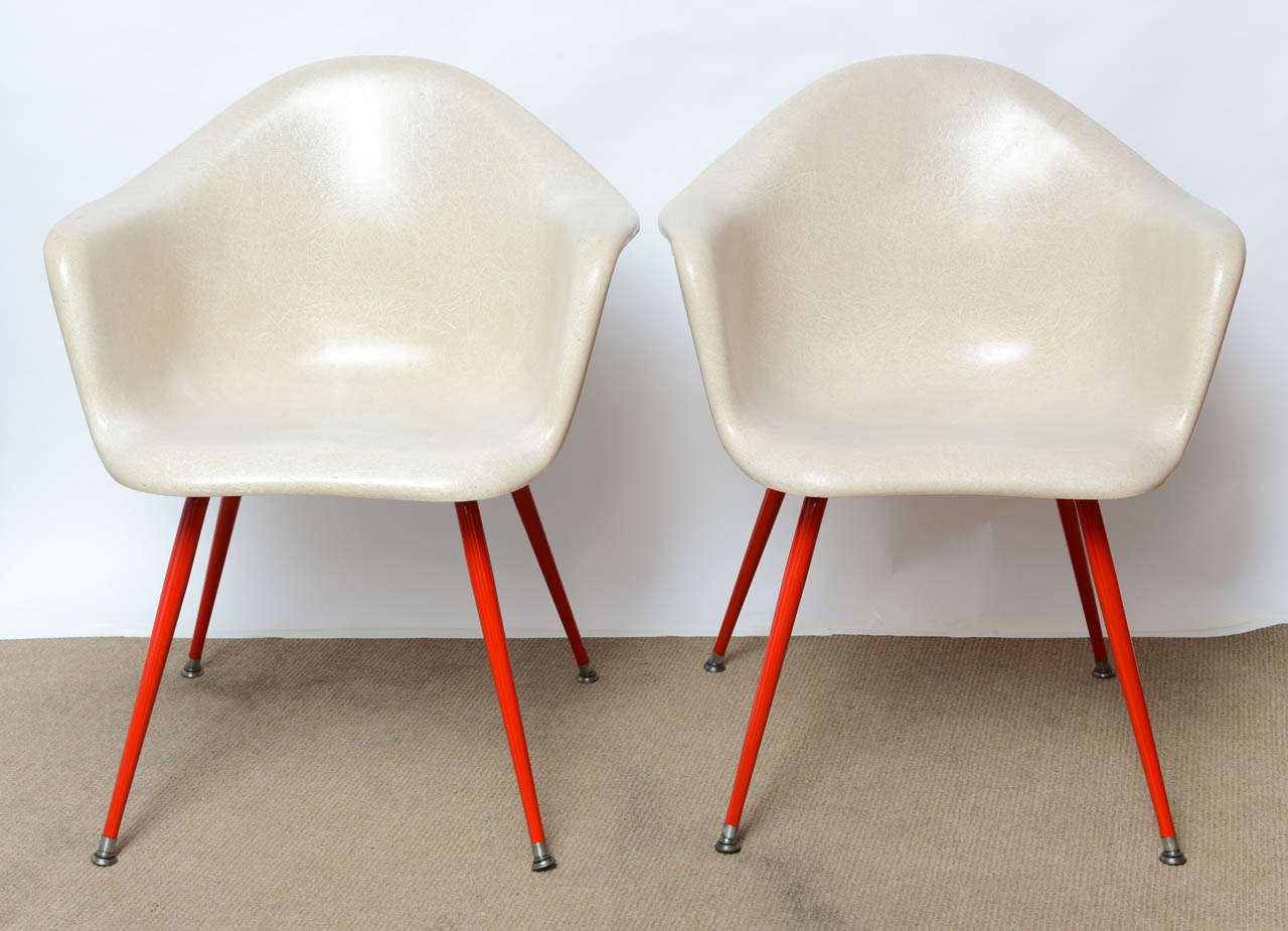 Mid-Century Vintage Eames Era Fiberglass Shell Arm Chairs by ...