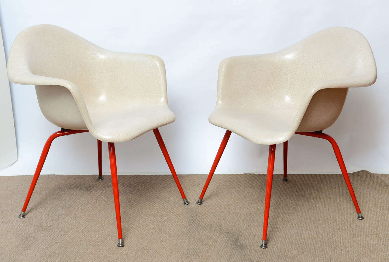 Mid-Century Vintage Eames Era Fiberglass Shell Arm Chairs by ...