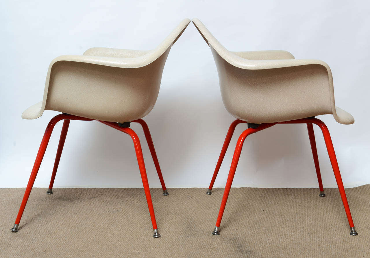 Mid-Century Vintage Eames Era Fiberglass Shell Arm Chairs by ...