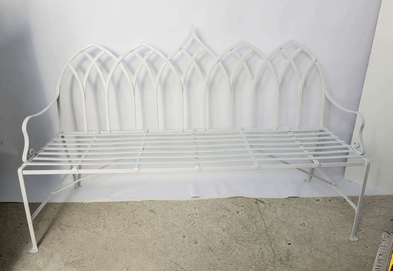 Gothic Arch Wrought Iron Garden Bench at 1stDibs | garden bench with ...