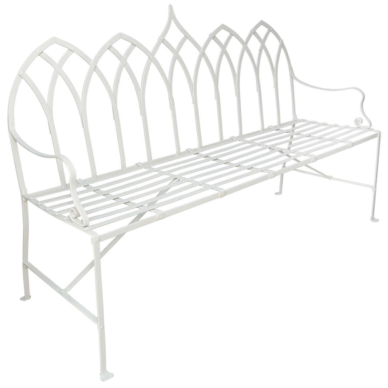 Gothic Arch Wrought Iron Garden Bench at 1stDibs | garden bench with ...