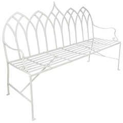 Gothic Arch Wrought Iron Garden Bench at 1stDibs | garden bench with ...