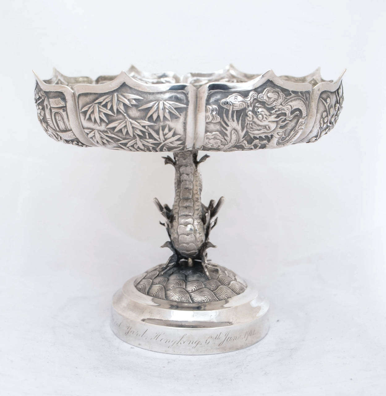 Chinese Export Silver Tazza at 1stDibs
