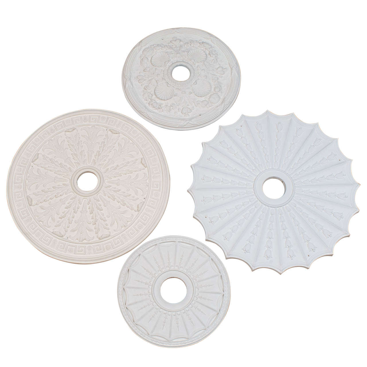 Collection of Hand Cast Plaster Copies of Period Ceiling Medallions For ...