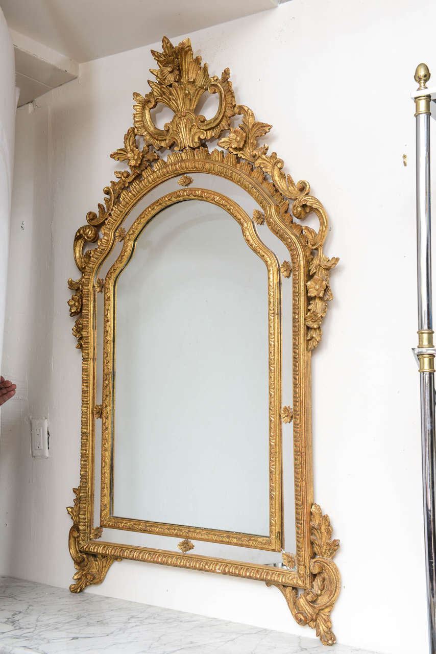 Mid-Century Italian Giltwood Mirror at 1stDibs