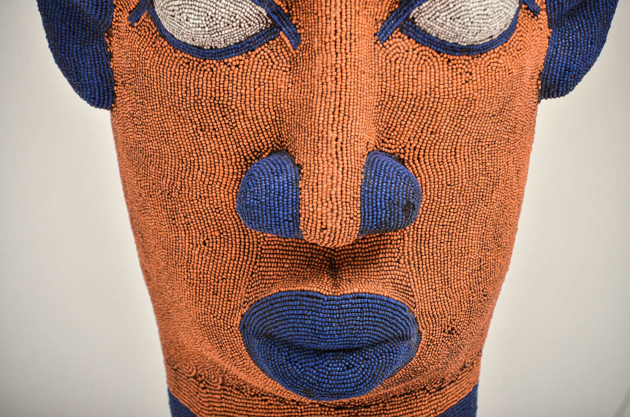 Large-Scale Vintage African Beaded Head Sculpture at 1stDibs | african ...
