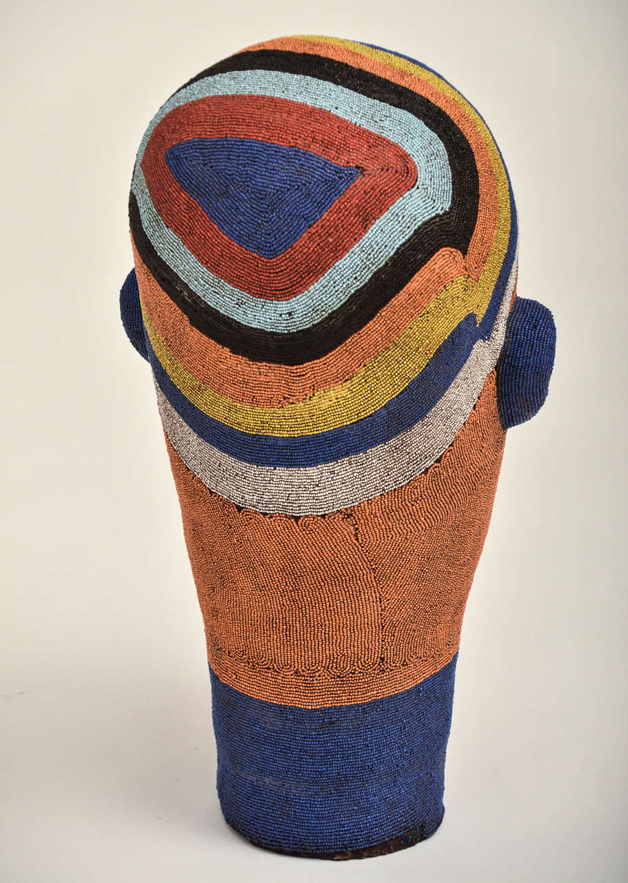 Large-Scale Vintage African Beaded Head Sculpture at 1stDibs | african ...