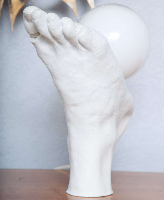 Life-Sized Plaster Foot Lamp at 1stDibs