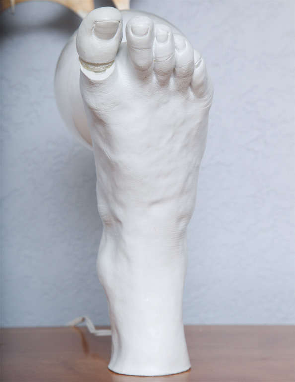 Life-Sized Plaster Foot Lamp at 1stDibs