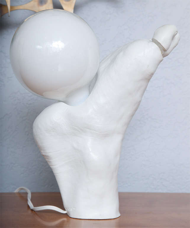 Life-Sized Plaster Foot Lamp at 1stDibs