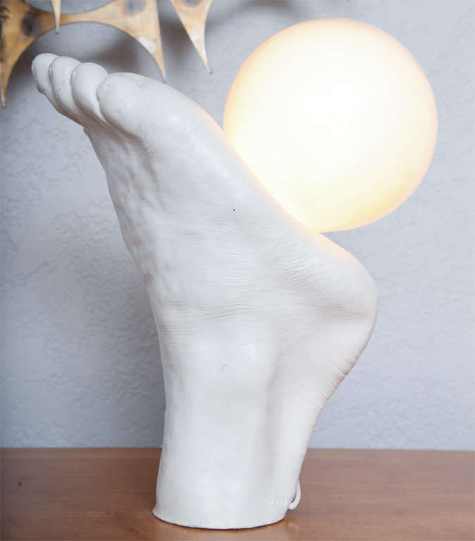 Life-Sized Plaster Foot Lamp at 1stDibs