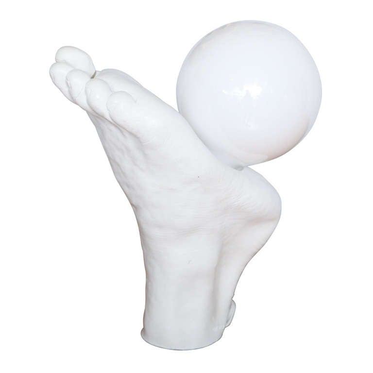 Life-Sized Plaster Foot Lamp at 1stDibs