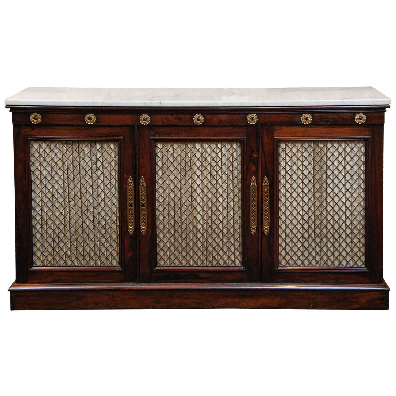 A Fine English Regency Style Late19th Century Rosewood Marble Topped ...