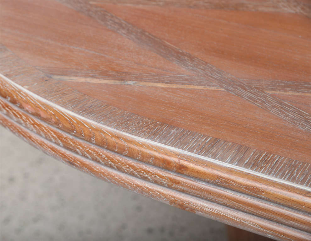 French Limed Oak Inlaid Dining Table by Soubrier For Sale at 1stDibs ...