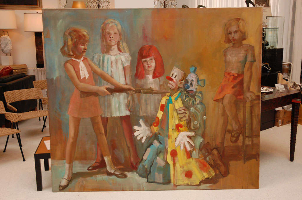 "Interrogation" Large Oil on Canvas by Mike Cockrill at 1stDibs