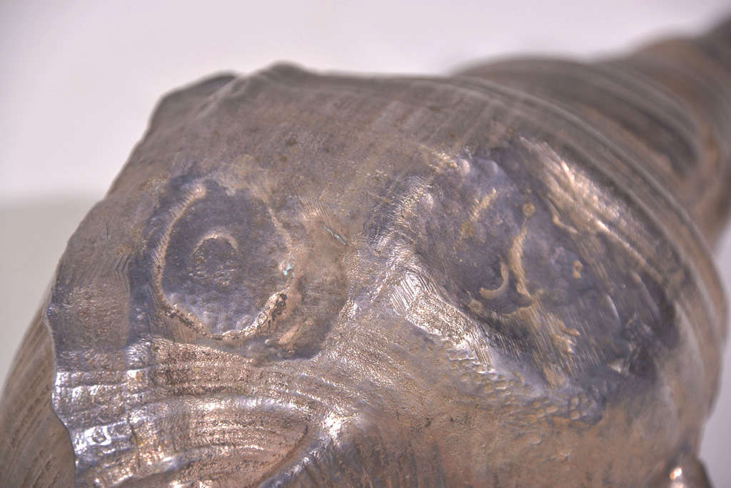 Pair of Cast Pewter Conch Shells by Maitland-Smith For Sale at 1stDibs