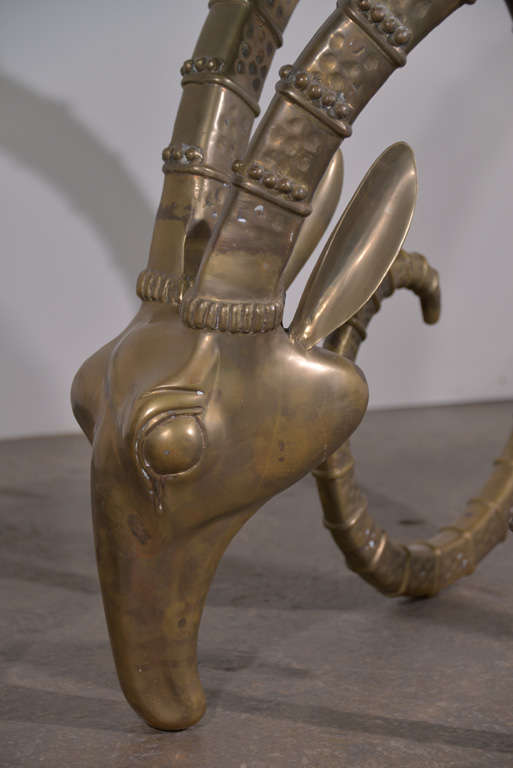 Brass Rams Head Dining Table at 1stDibs
