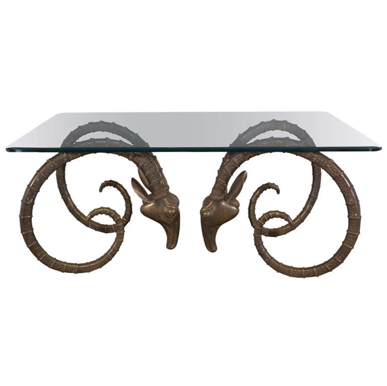 Brass Rams Head Dining Table at 1stDibs