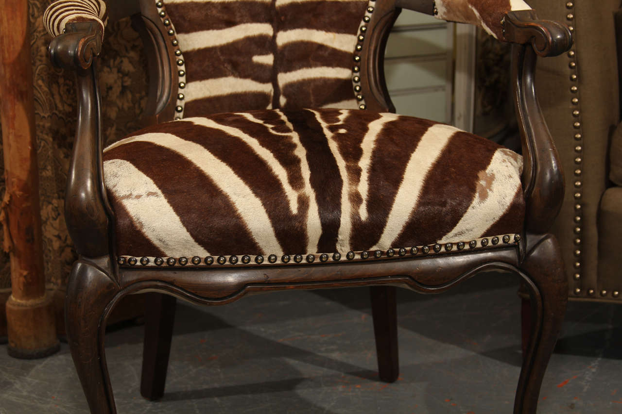 Vintage Zebra Armchair at 1stDibs | zebra chair, zebra arm chair