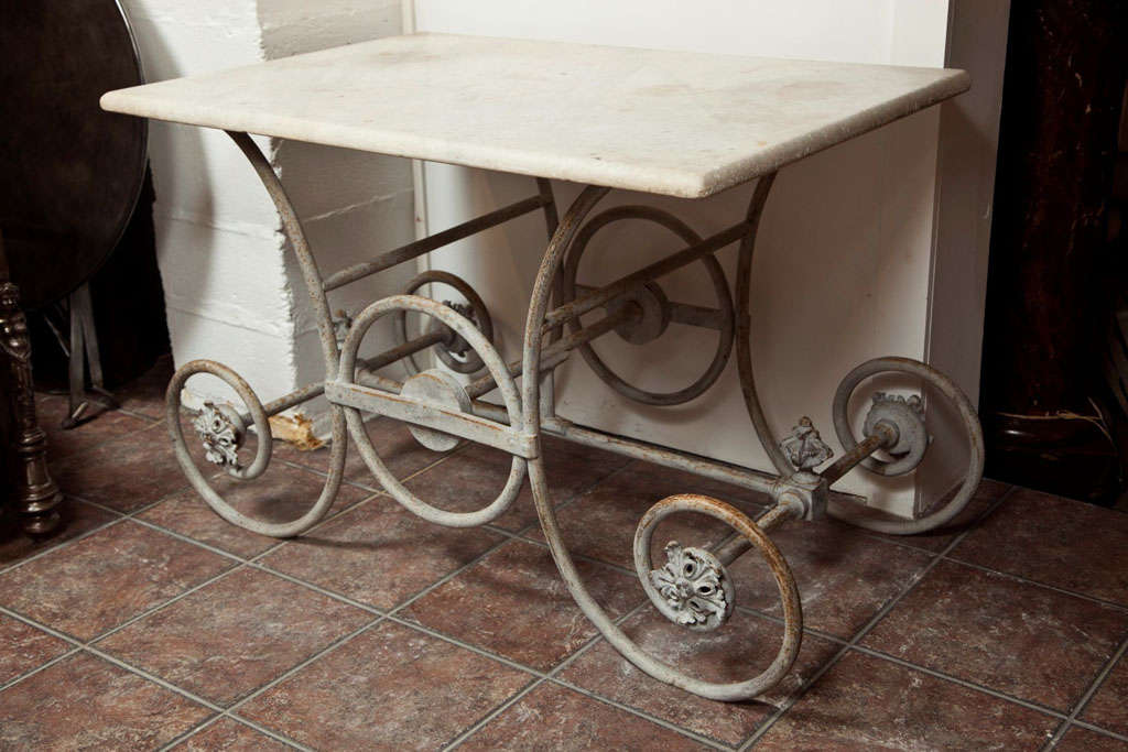French Marble Topped Pastry Table at 1stDibs