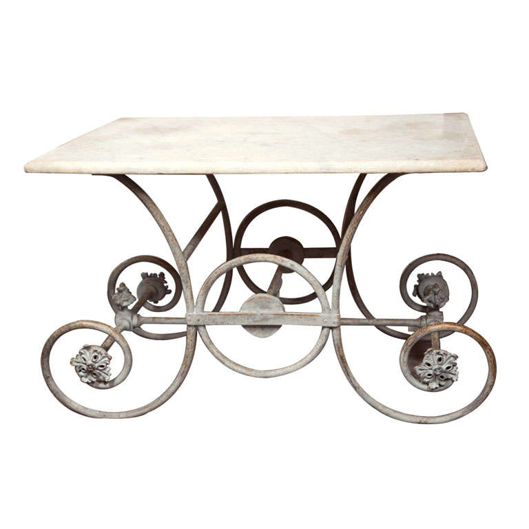 French Marble Topped Pastry Table at 1stDibs