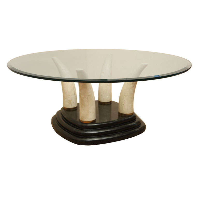 Quincy Fossilized Stone Cocktail Table For Sale at 1stDibs