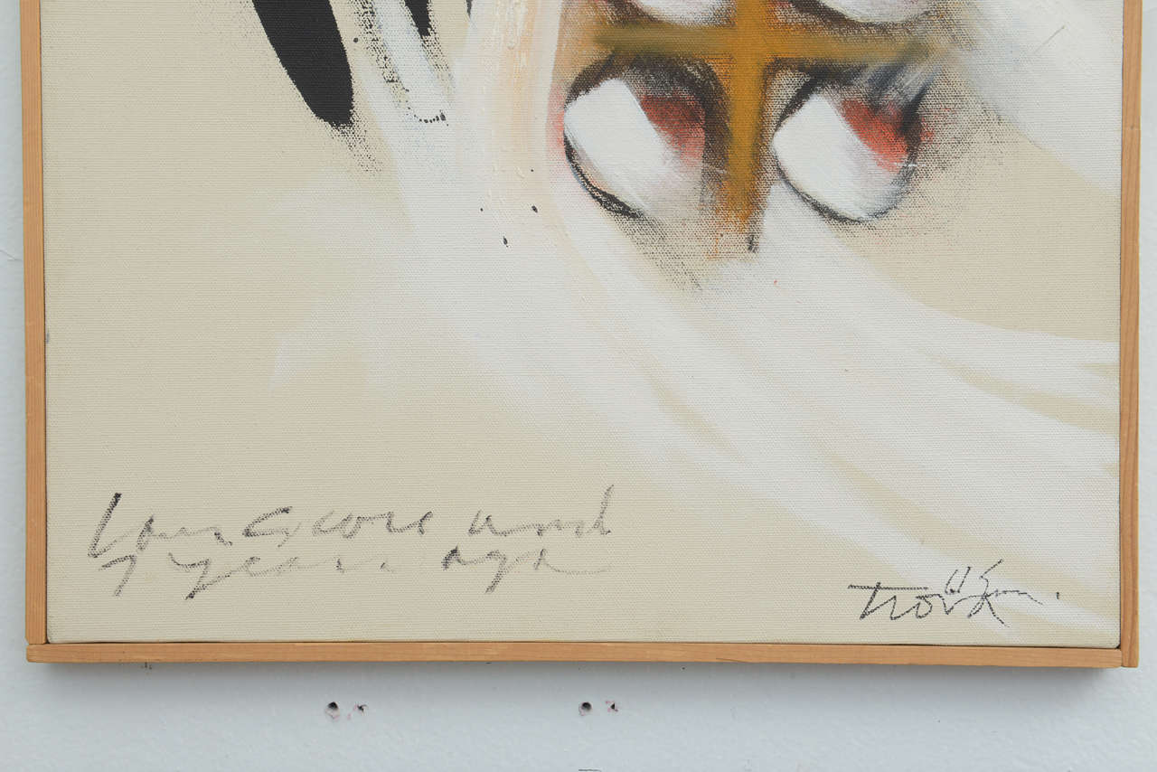 Modern Oil on Canvas, Ernest Trova, Four Score and Seven Years Ago ...