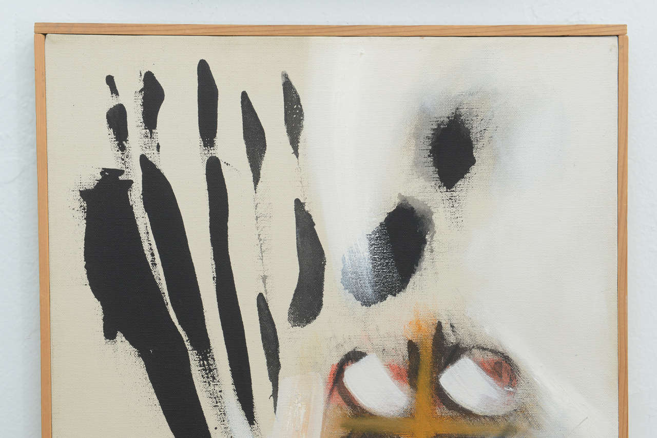 Modern Oil on Canvas, Ernest Trova, Four Score and Seven Years Ago ...