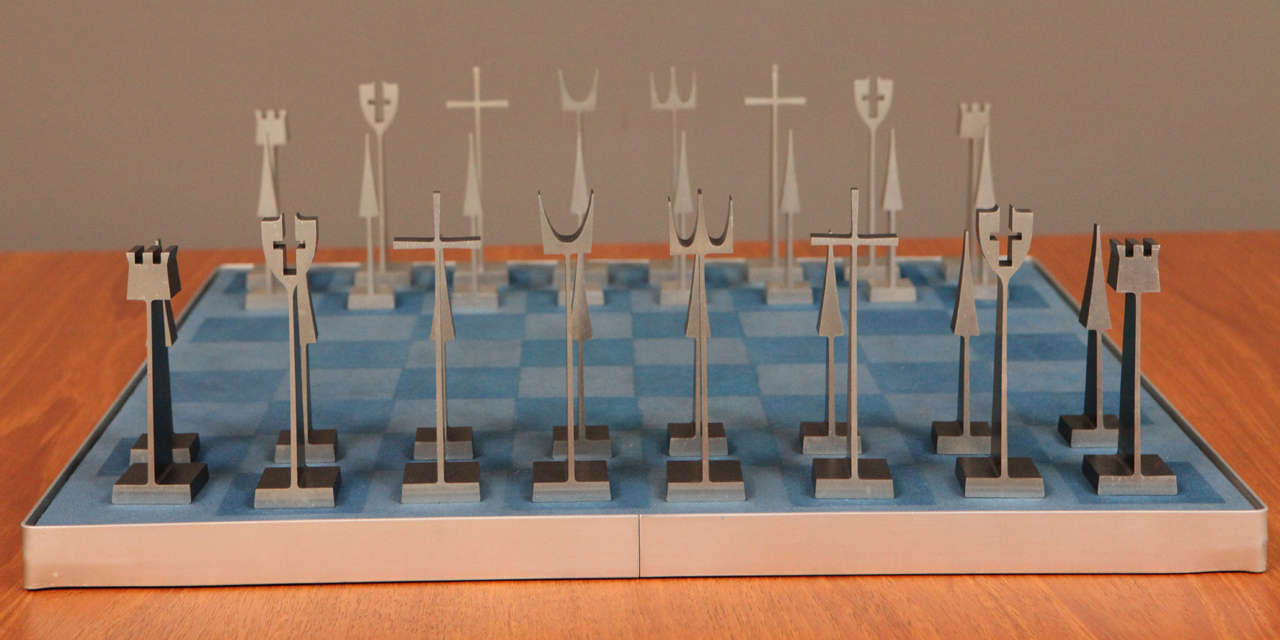 Austin Enterprises Aluminum Chess Set and Board at 1stDibs | austin ...