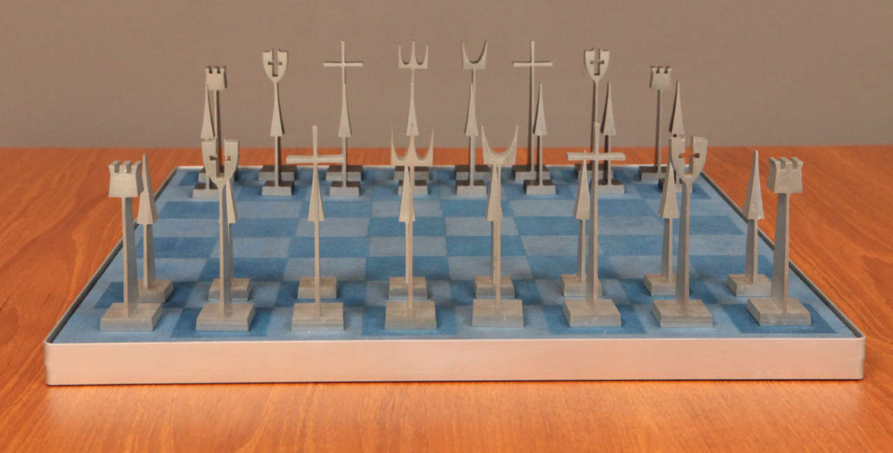 Austin Enterprises Aluminum Chess Set and Board at 1stDibs | austin ...