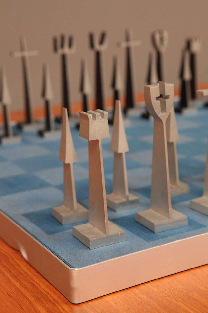 Austin Enterprises Aluminum Chess Set and Board at 1stDibs | austin ...