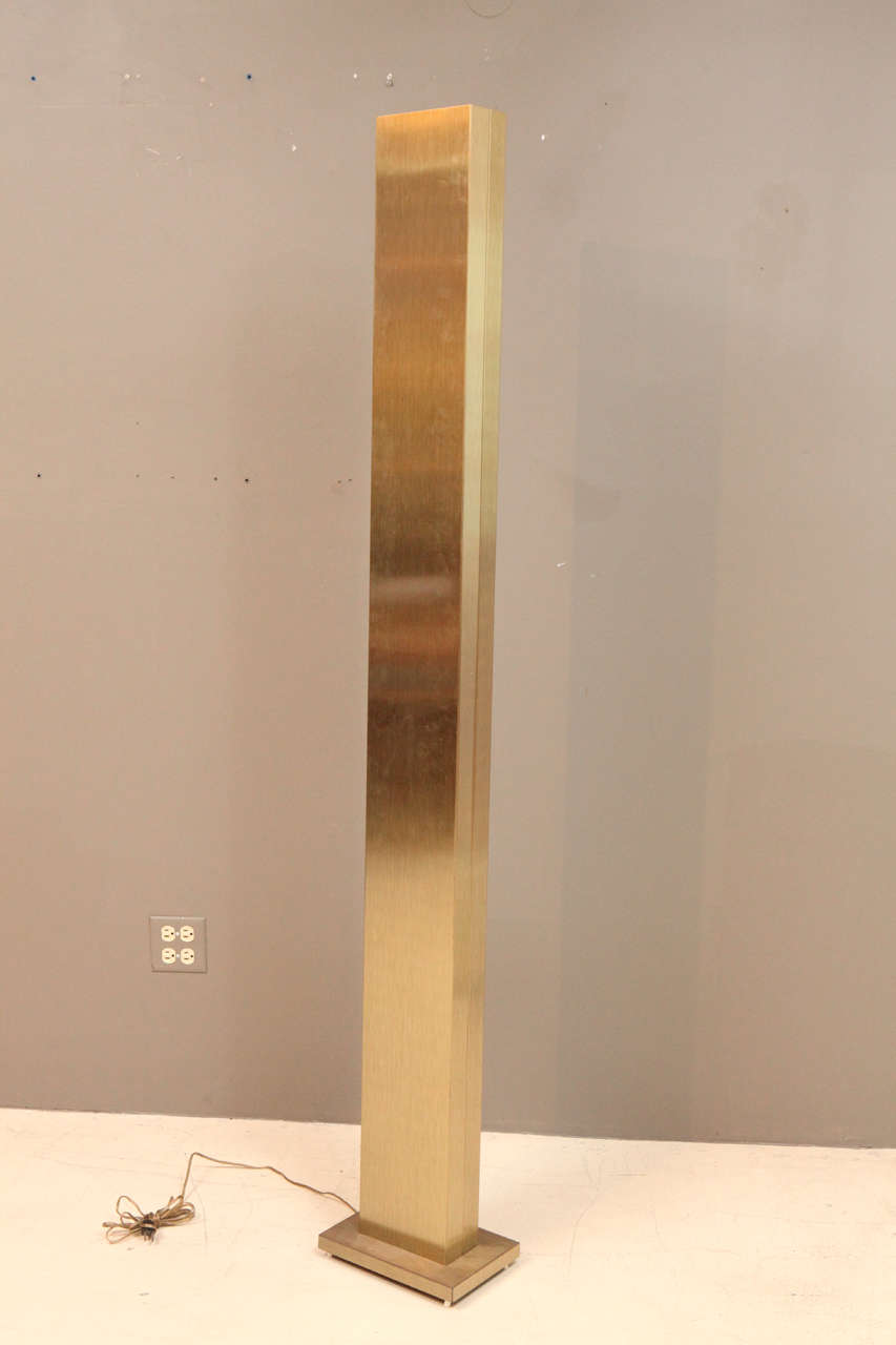 Brass Column Torchiere by Casella at 1stDibs