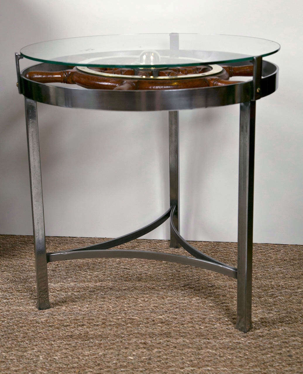 Ships Wheel on Steel Stand at 1stDibs