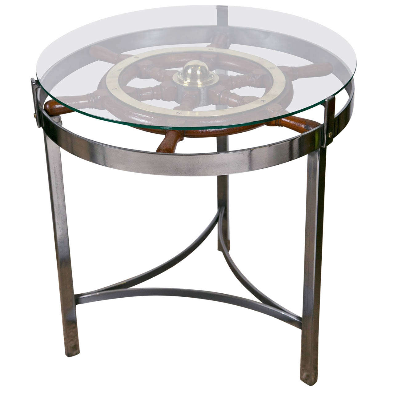 Ships Wheel on Steel Stand at 1stDibs