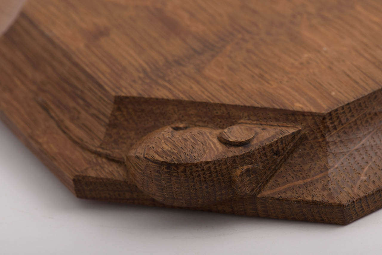 Robert Mouseman Thompson octagonal oak cheese board, England circa 1970 ...