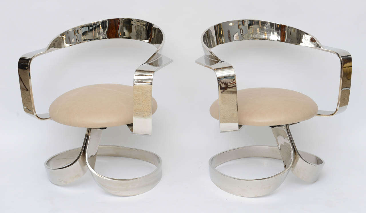 70's Chrome Ribbon Chairs at 1stDibs | 70s chrome chairs