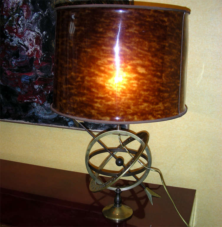 Astrolabe Lamp with imitation Tortoise Shell Shade at 1stDibs ...